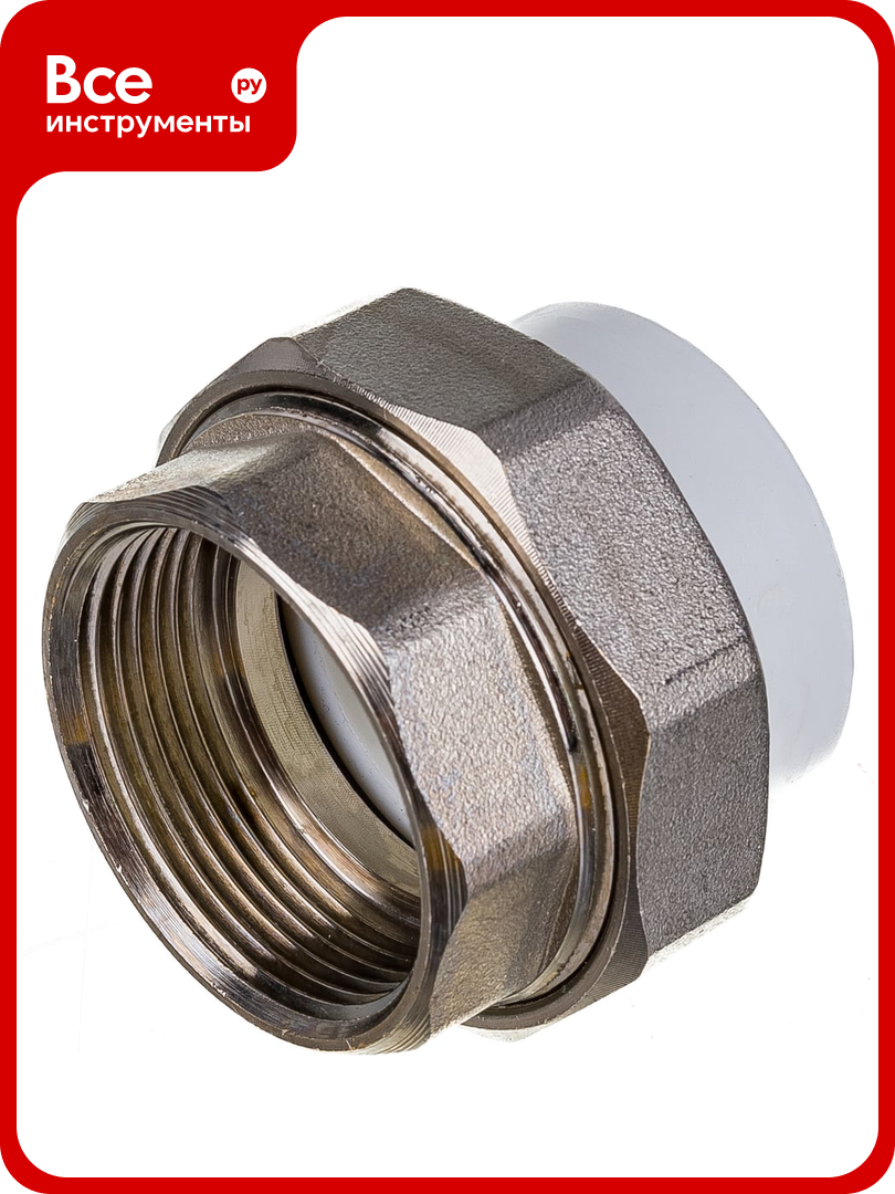 Комбинированная разъемная муфта (американка) PRO AQUA PP-R ВР белая d-40 мм PA20021b 1/2"