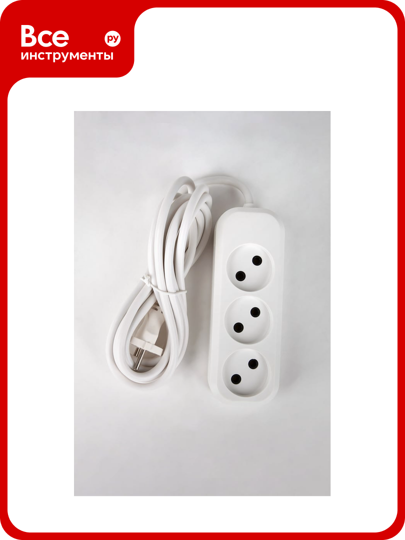 Удлинитель МПП удлинитель У-3-10 ПВС 2х1,0 3гн 10м без заземления, Материал корпуса