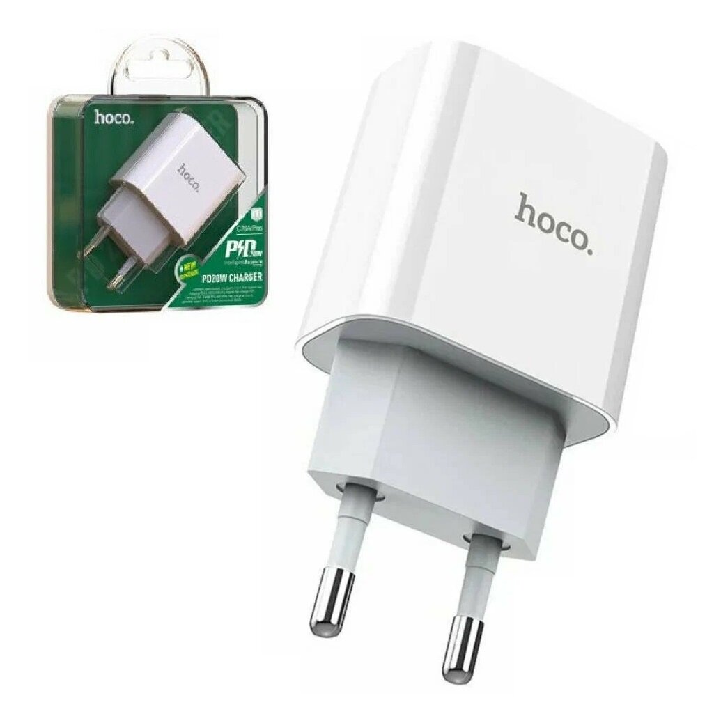 Сетевое зарядное устройство Hoco C76A Plus PD20W, выход Type-C, белый