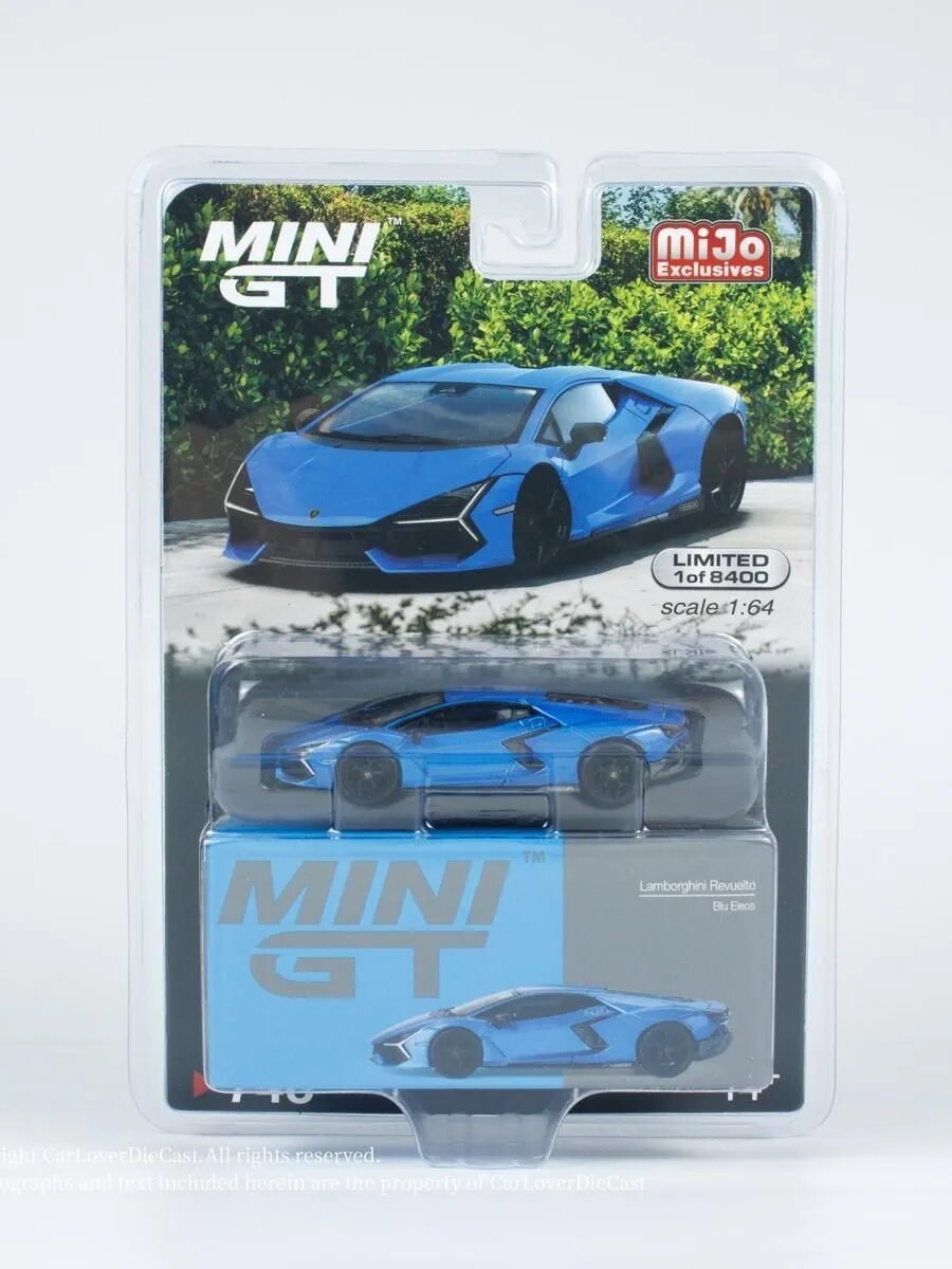 Машинка TSM MINI GT 1/64 #748 Lamborghini Revuelto Blue Eleos MIJO Die-cast Alloy Car Model Collection Display Gift
