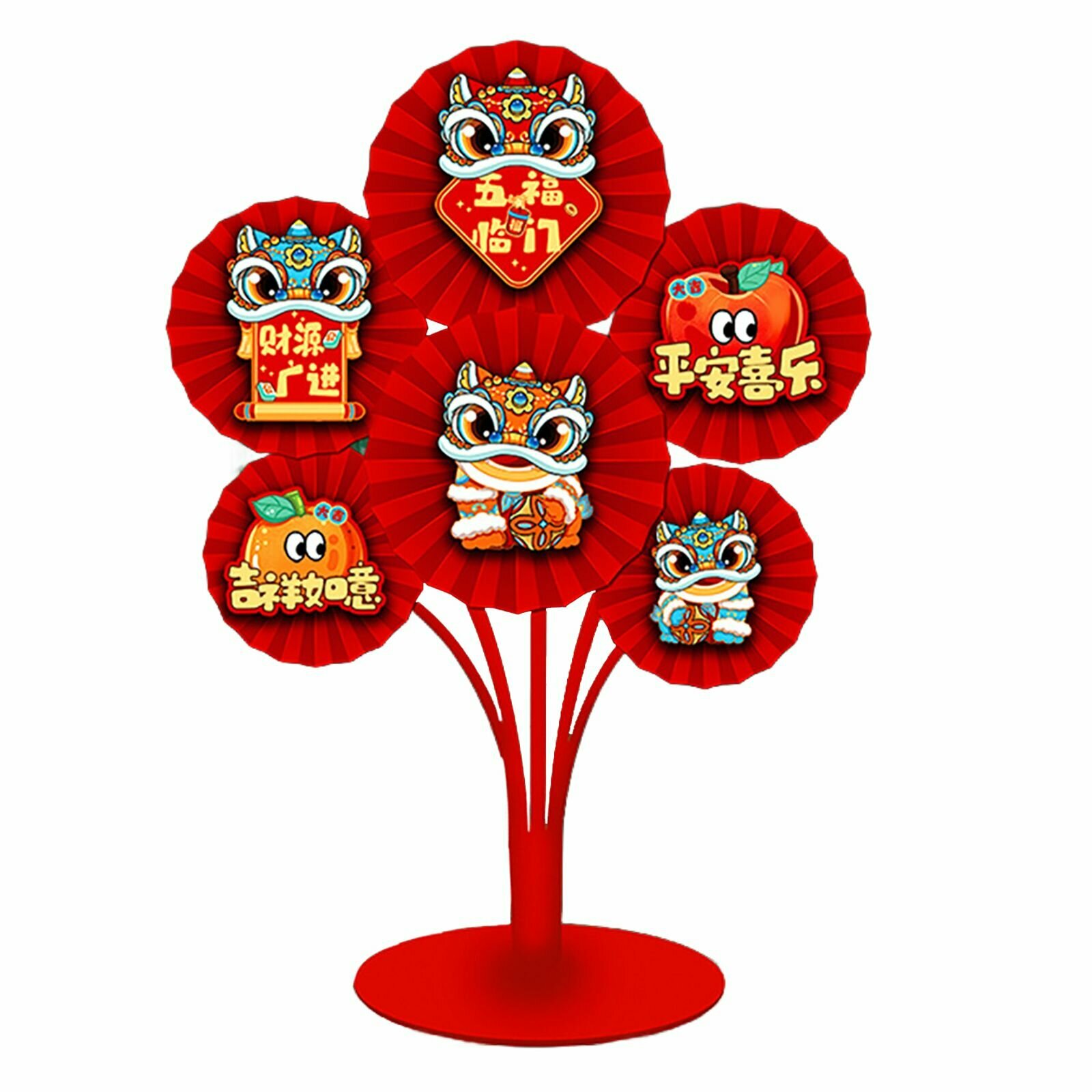 Бумажный веер с изображением Змеи 2025 для украшения стен на Новый год