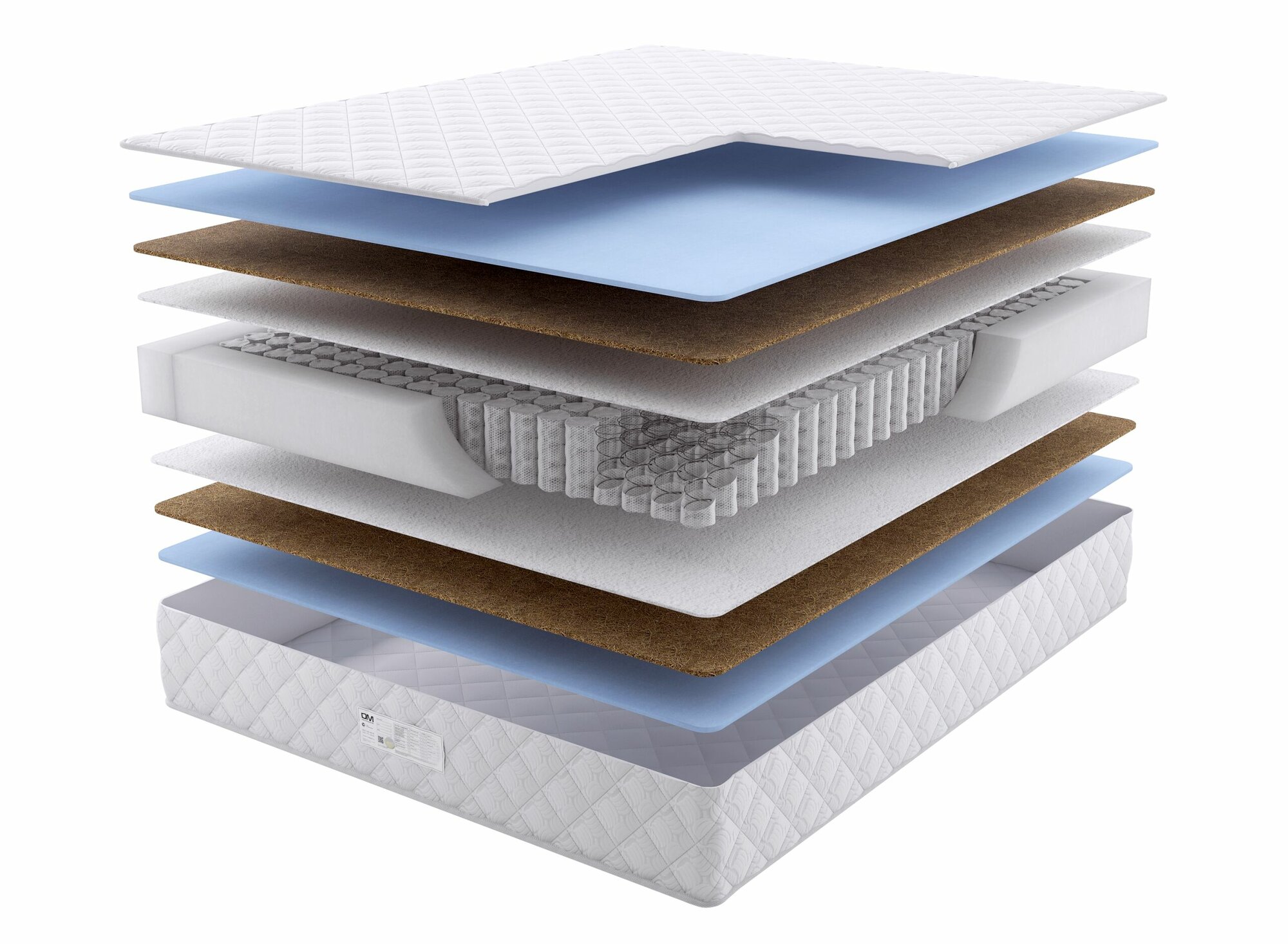 Матрас Dream Master Кантри 11 SP 160х190 высота 20 см анатомический средней жесткости кокосовый Независимые пружины