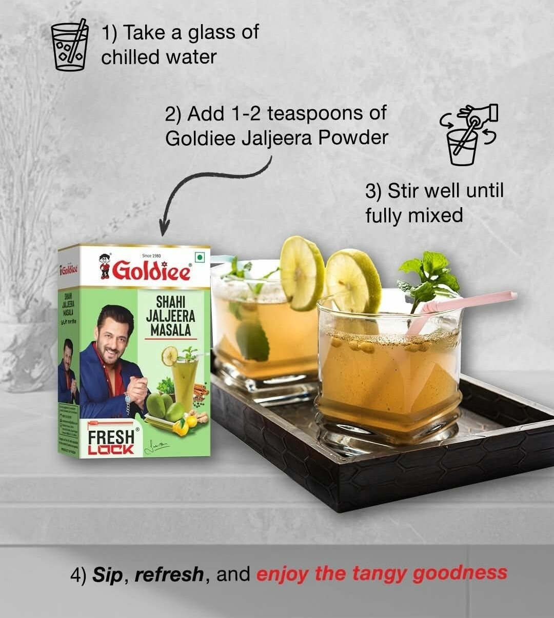 2 шт. Shahi Jaljeera masala Goldiee / Специи для напитков Шахи Джалджира . 100гр. Индия.