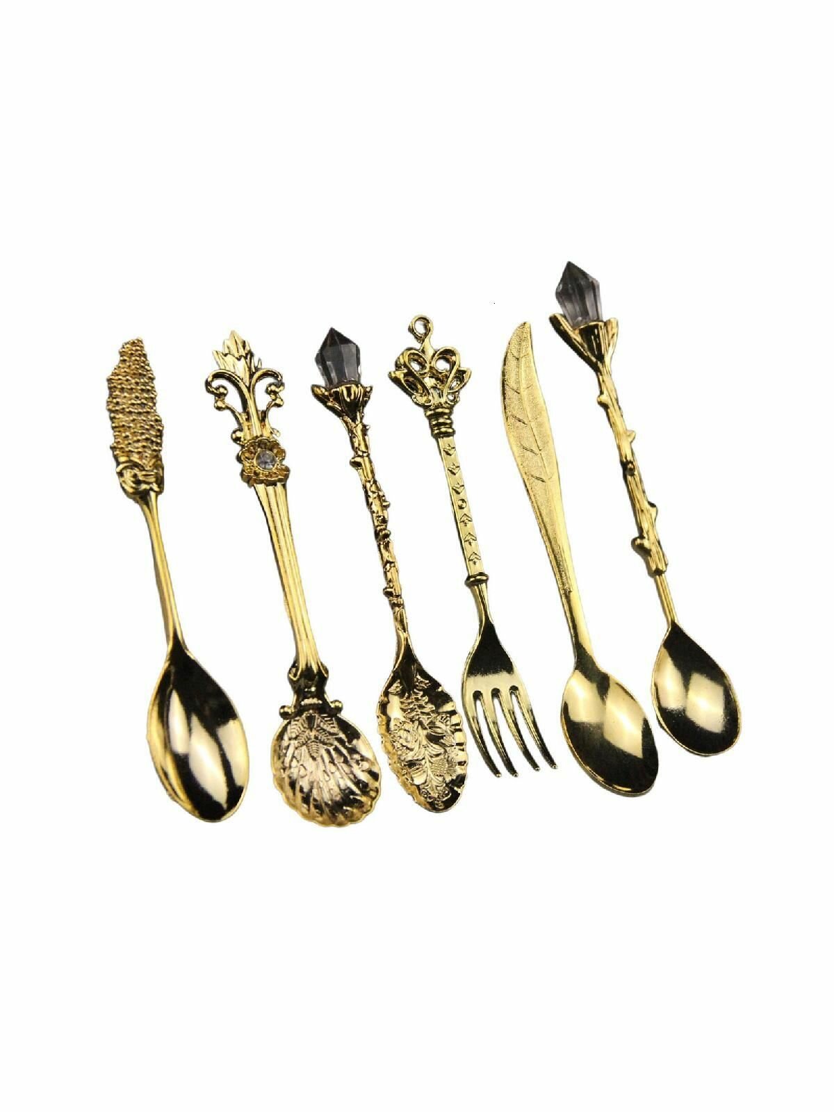 Сервировочный набор, Набор кофейных ложек "Ретро палас" из 6 золотых предметов