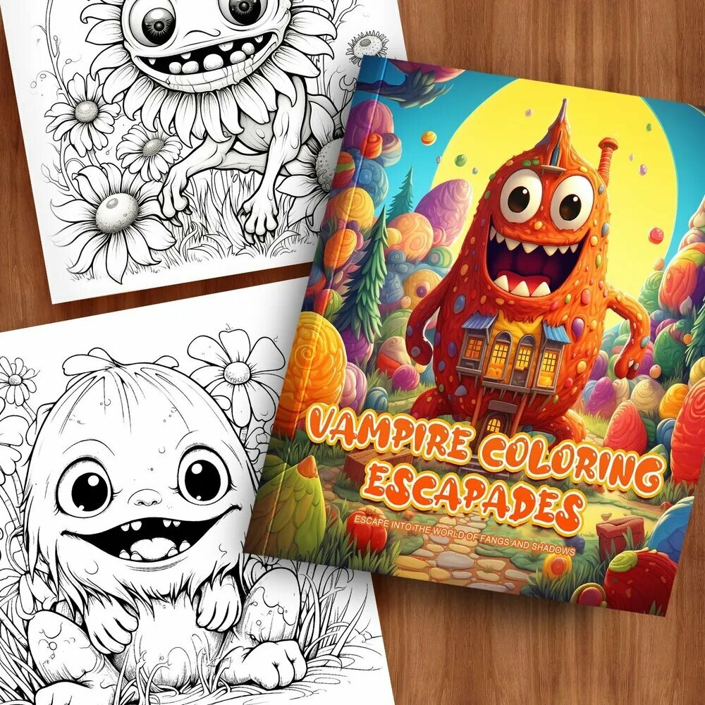 Книжка-раскраска из серии "Милые маленькие монстры", детская книжка-раскраска, подходит для общения родителей с детьми и снятия стресса у взрослых, 20 см * 20 см