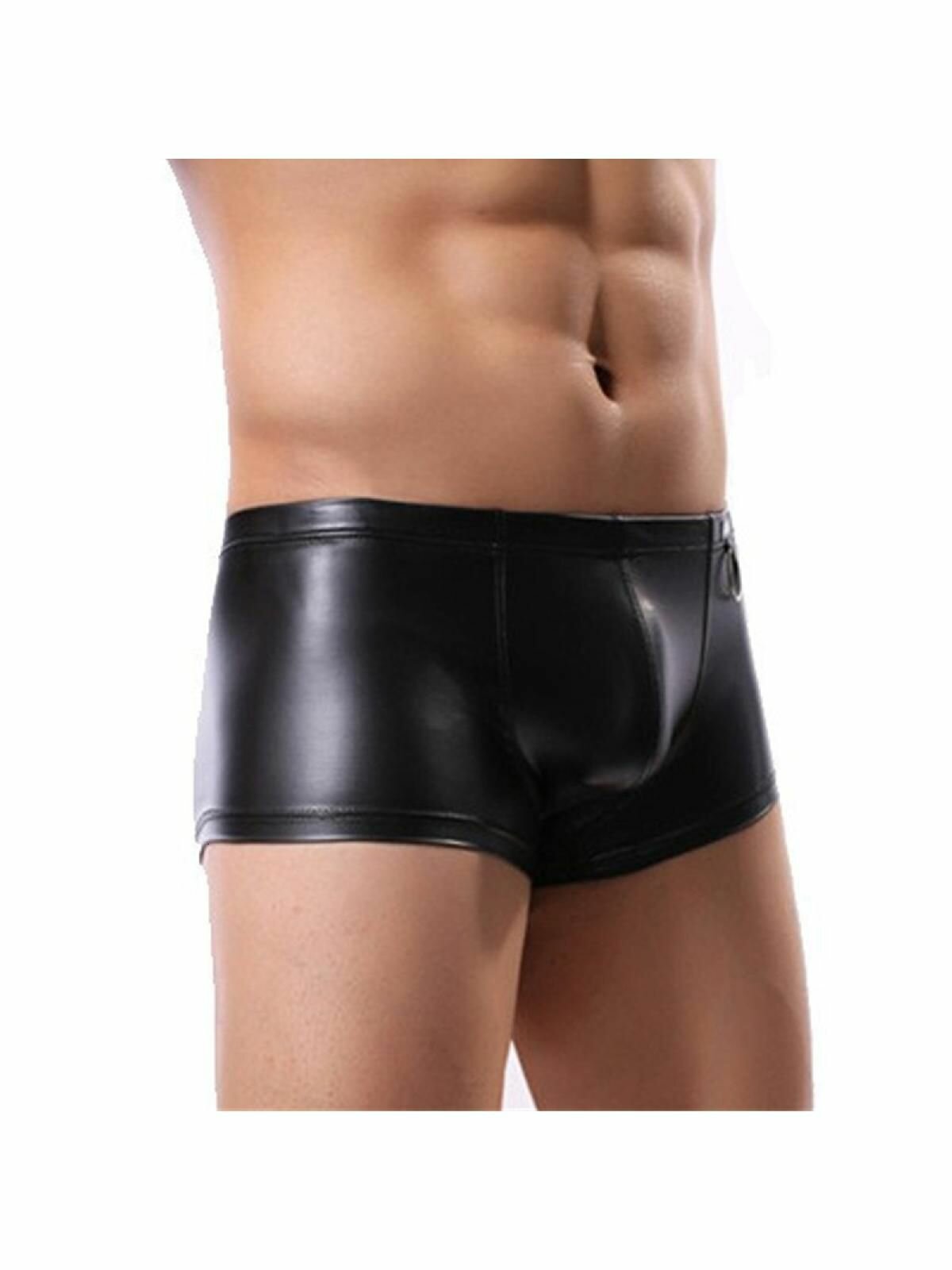 Мужские стринги из искусственной кожи, боксеры - XL