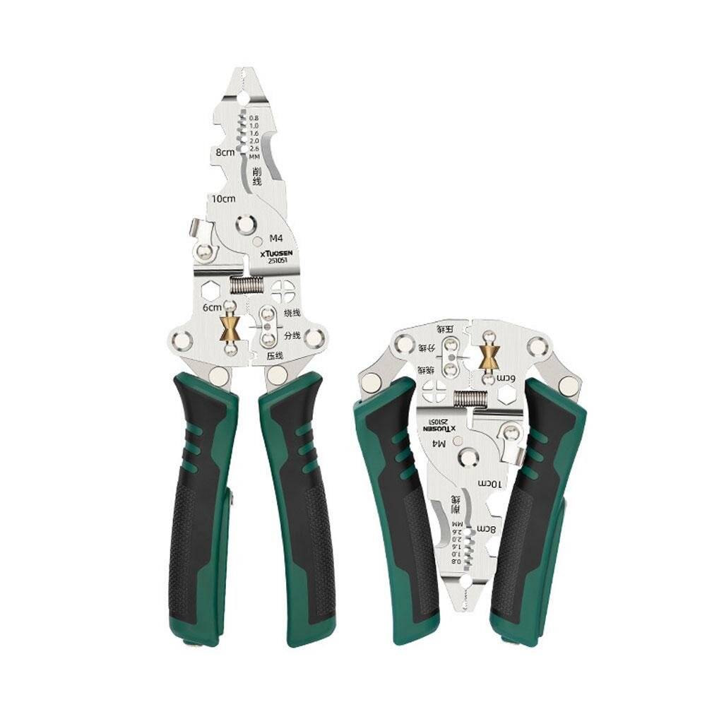 Многофункциональный инструмент для зачистки проводов электрика с тестером напряжения, складной