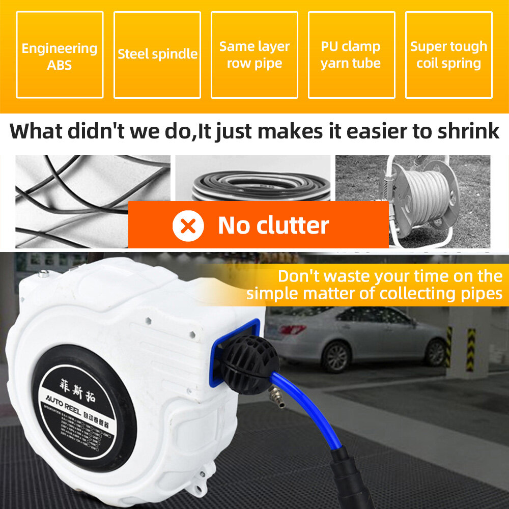 С retractable Hose Reel 82ft настенный шланговый катушка с автоматическим обратным сматыванием для мойки автомобилей, 180 градусов вращение