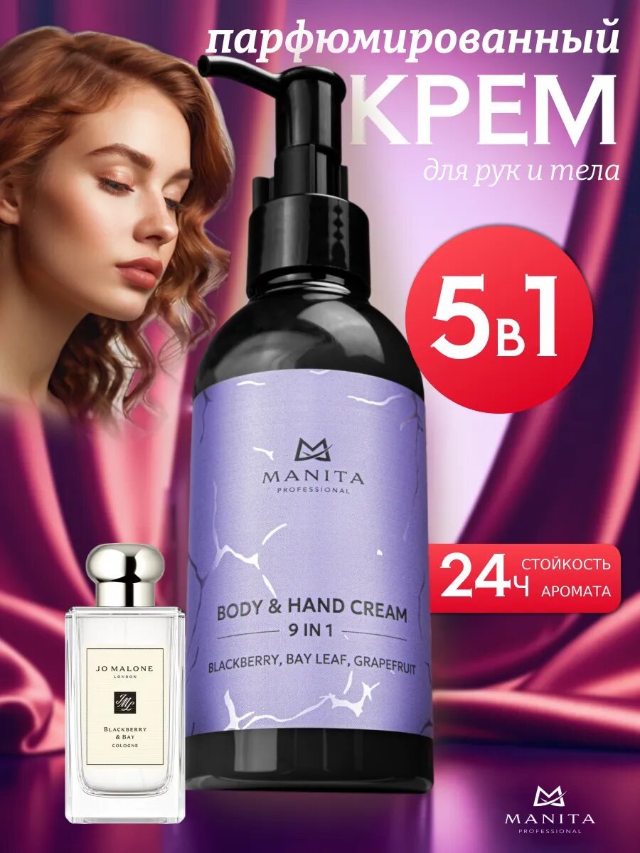 Крем для рук MANITA, парфюмированный, для всех типов кожи, с дозатором