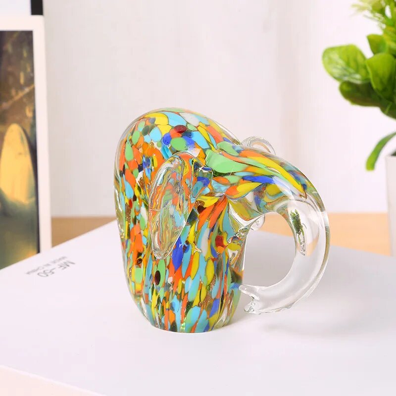 Хрустальные стеклянные фигурки слонов, украшение для стола, скульптура, дикая природа, пресс-папье, ручная работа, ручная работа, художественный Декор для дома, подарок, elephant 1