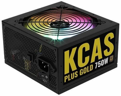 Блок питания Aerocool KCAS PLUS GOLD 750W (4710560000000) черный - 750 Вт, 80+ Gold, ATX 20+4 пин, 4 pin + 4 pin x2 CPU, 8 SATA, 2 x 6 pin PCI-E