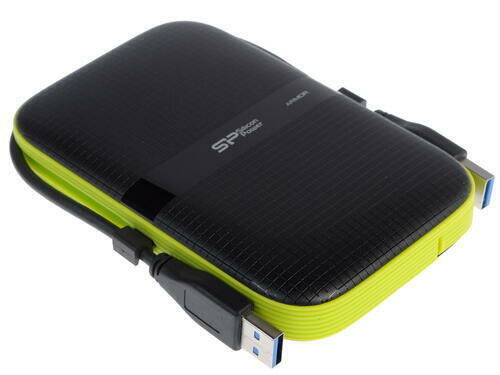 2 ТБ Внешний HDD SiliconPower Armor A60 (SP020TBPHDA60S3K) зеленый - 2.5", 5400 rpm, кэш память - 32 МБ, USB 3.2 Gen1 (USB 3.0, USB 3.1 Gen1) Type-A