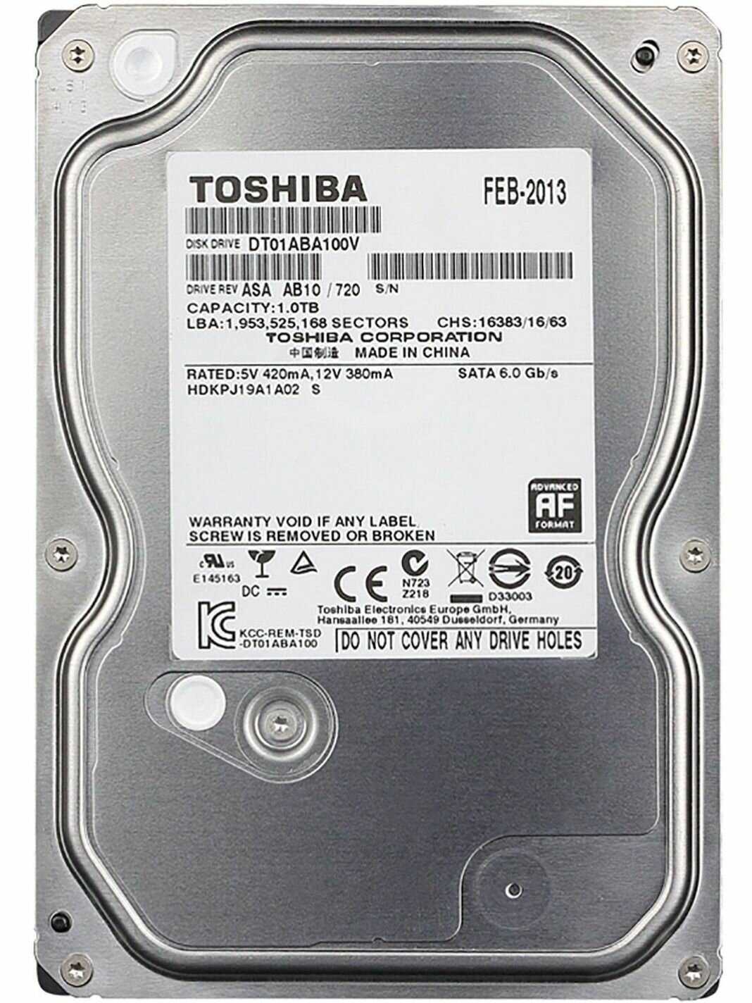 Жесткий диск TOSHIBA 500GB DT01ACA050 SATA 3.5