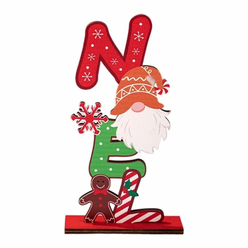 Деревянная фигурка, Пряничный человечек, Рудольф, черная