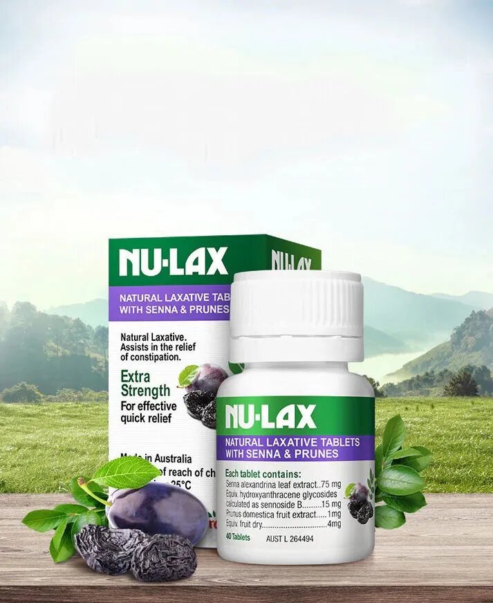 Пробиотик Nu-Lax Laxative with Prebiotic, Чернослив, 40 таблеток из Австрации