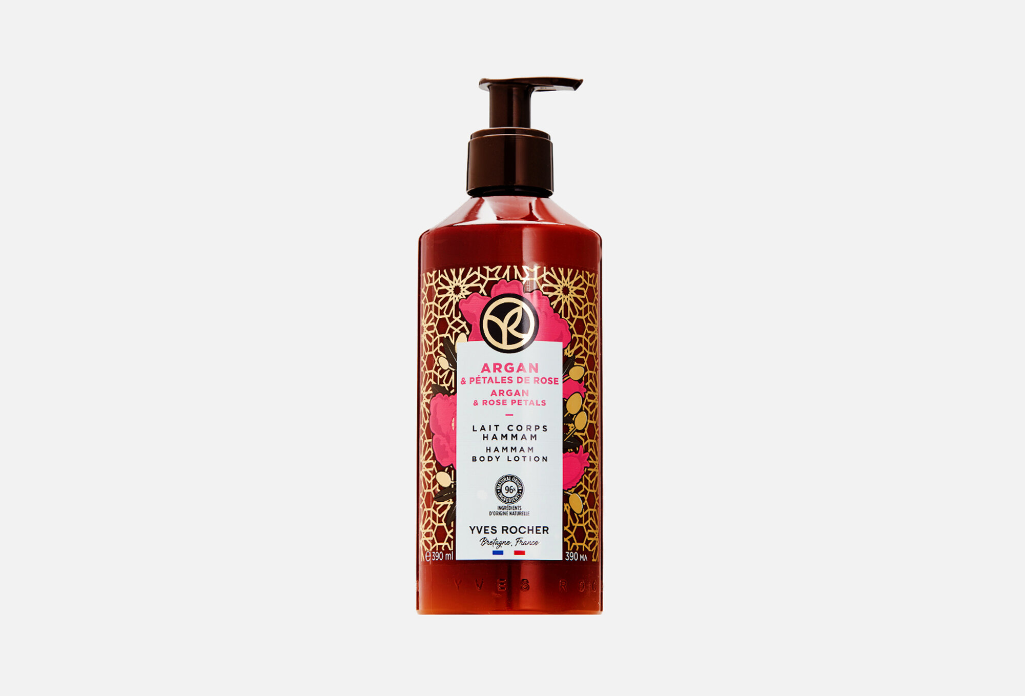 Молочко для тела YVES ROCHER Argan / Pétales de Rose Lait Corps Argan & Pétales de Rose 390 мл