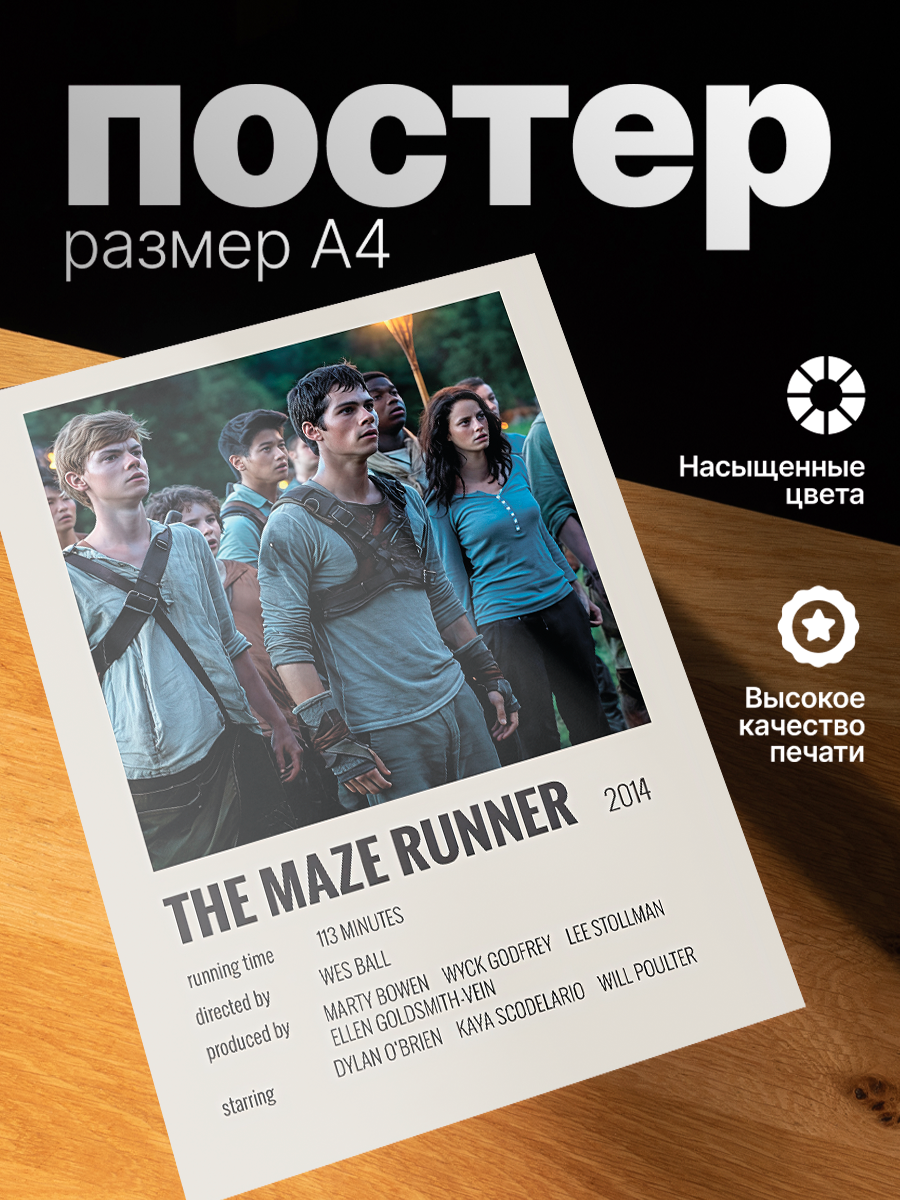 Постер ZEKEKS Бегущий в лабиринте, на стену, без рамы, 29x21 см, цифровая печать