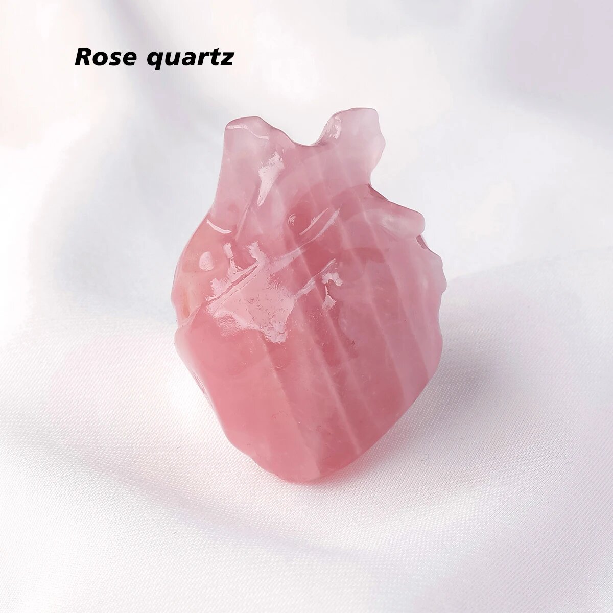 1 Шт, Натуральный Кристалл, Необработанный Камень, Ручная Работа, Резьба В Форме Сердца, Модель Фэн-шуй