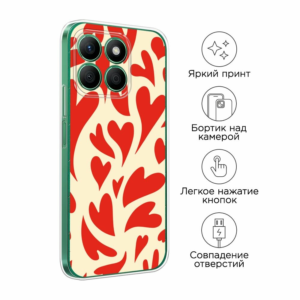 Чехол на Honor X8B / Хонор X8B с принтом "Crazy hearts 1 - 14 февраля" — фото 1