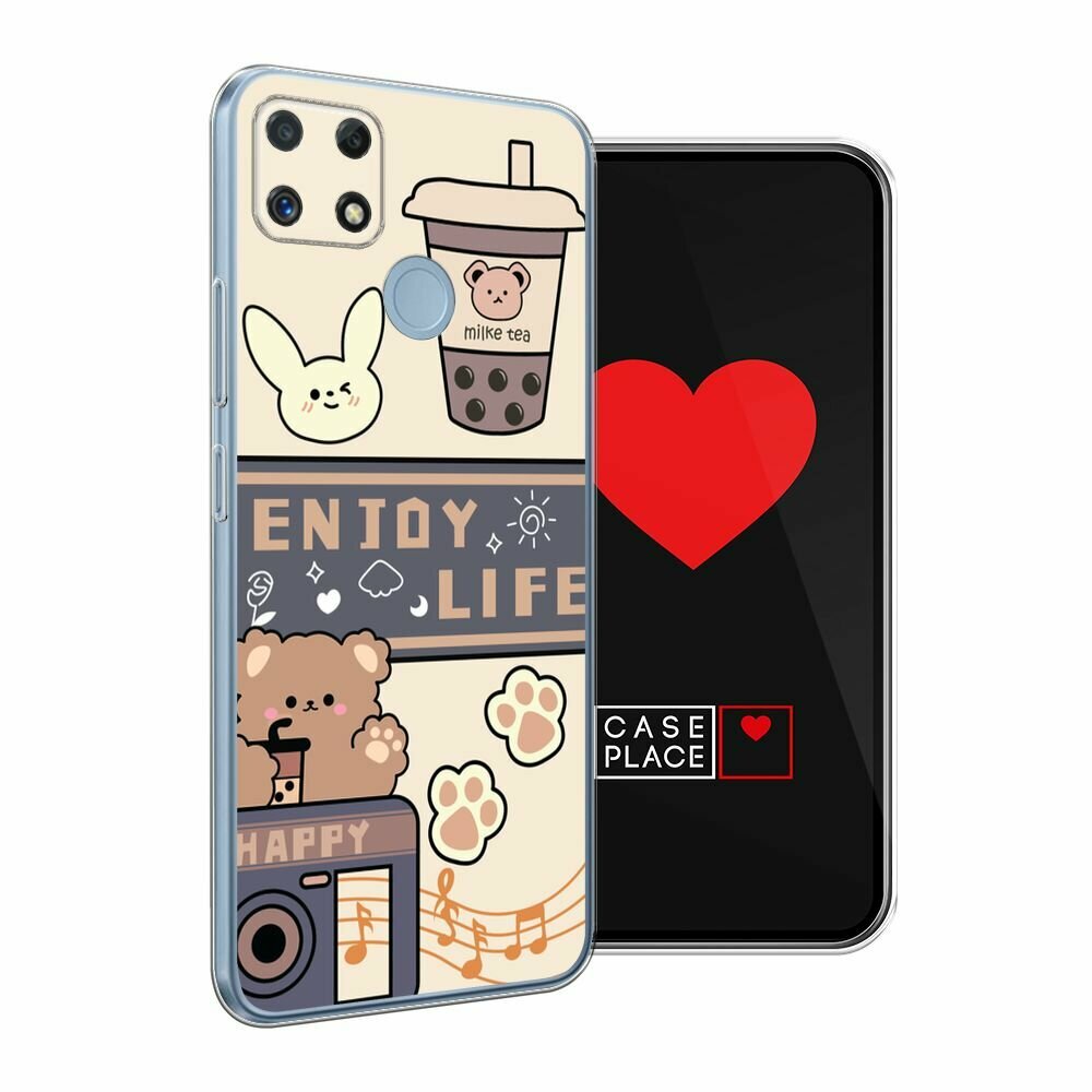 Чехол на Realme C25/C25s / Реалми С25/C25s с принтом "Enjoy life 1" — фото 1