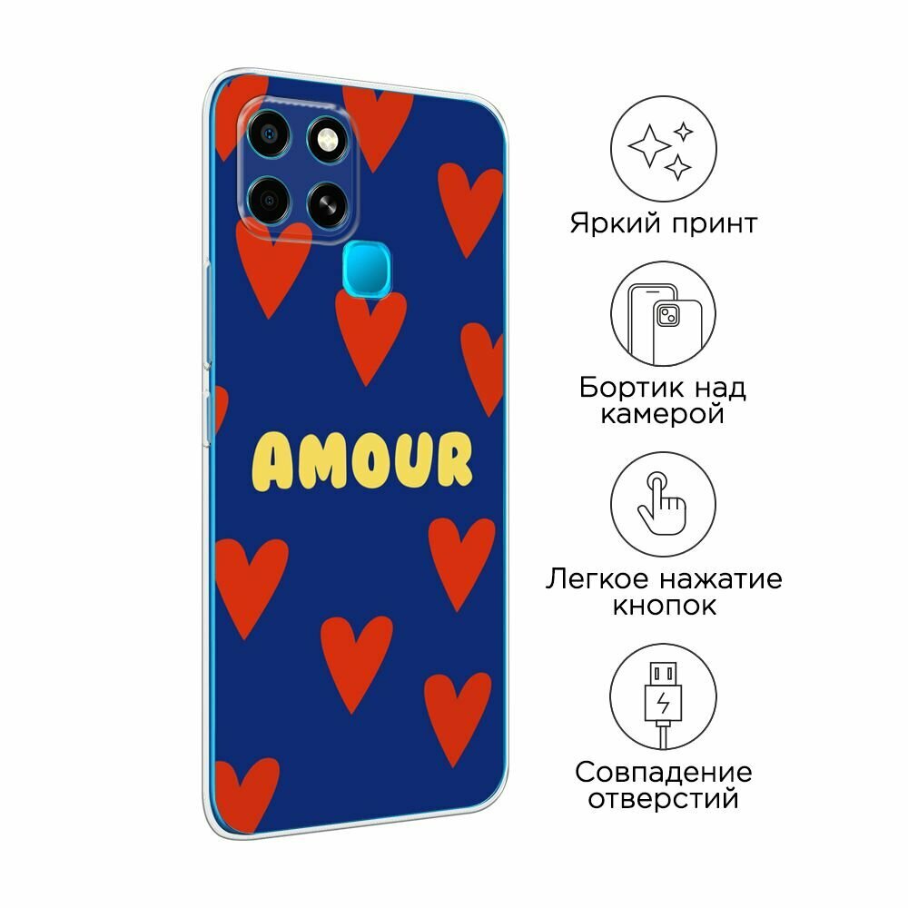Чехол на Infinix Smart 6 / Инфиникс Смарт 6 с принтом "Amour art - 14 февраля" — фото 1