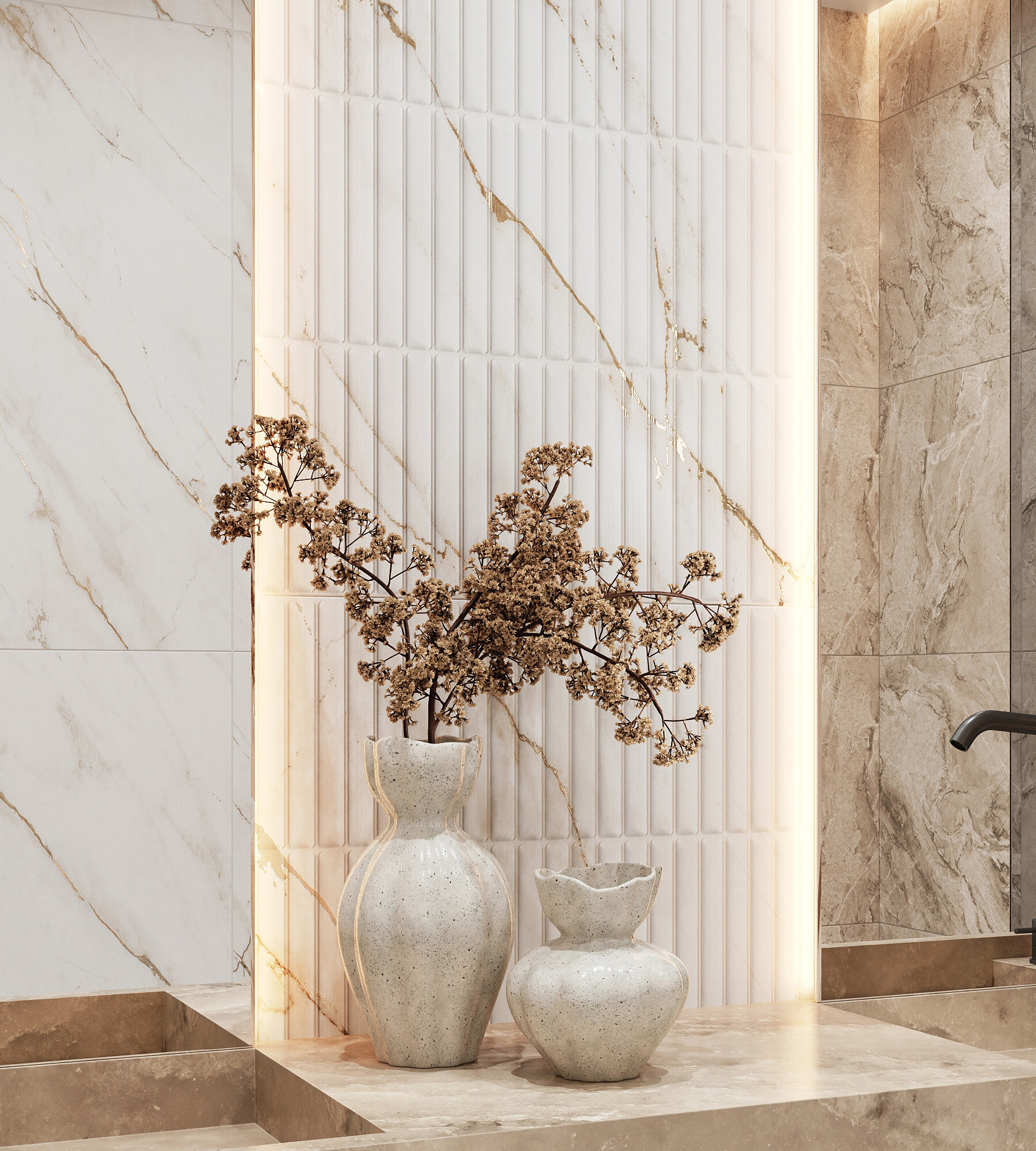 Керамогранит 1200 × 600 мм SELVA GOLD DECOR Поверхность: Карвинг Про (цена за 1 плитку 0,72м2)