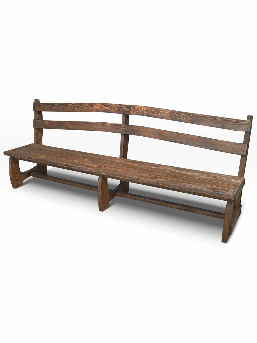 Скамья деревянная Ирбея №13 210х60х45/97 см. натуральное дерево, массив сосны