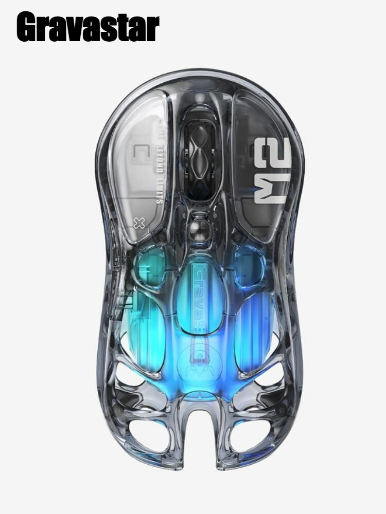 GravaStar Mercury M2 Беспроводная Игровая Мышь MICE 5 Light Mode Высокочувствительный PAW3395