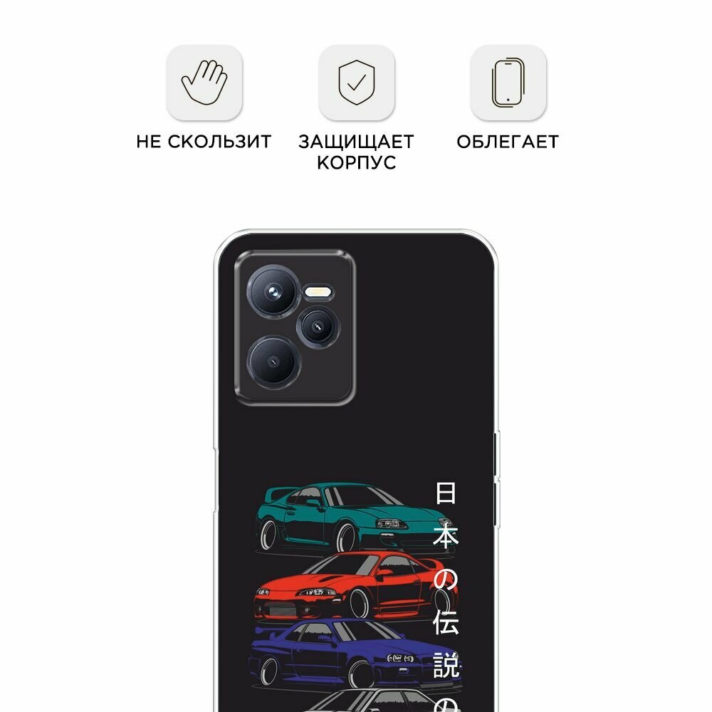 Чехол на Realme C35 / Реалми C35 с принтом "JDM Legend cars" — фото 1