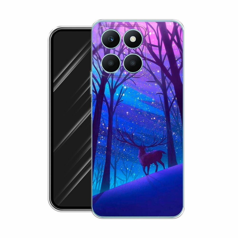 Силиконовый чехол на Honor X6A / Хонор X6A с принтом "Северный олень" — фото 1