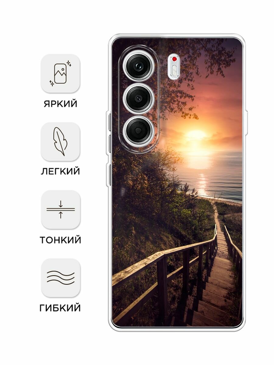 Чехол на Tecno Camon 40 Pro / Текно Камон 40 Про с принтом "Мост у воды" — фото 1