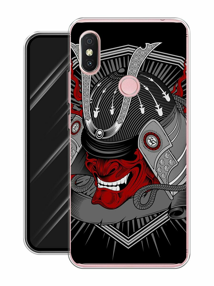 Чехол на Xiaomi Redmi S2 (Redmi Y2) / Сяоми Редми С2 (Редми Y2) с принтом "Красная маска самурая" — фото 1