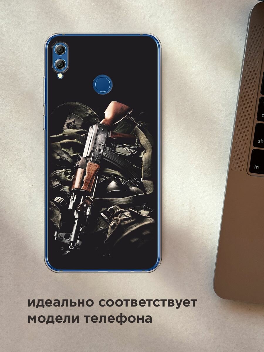 Силиконовый чехол на Honor 8X / Хонор 8Х с принтом "Автомат" — фото 1