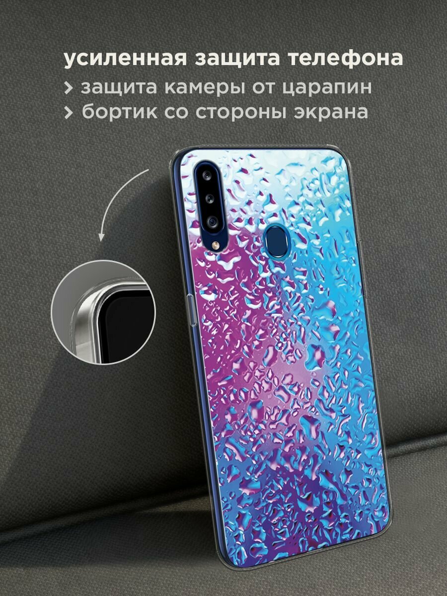 Чехол на Samsung Galaxy A20s / Самсунг Галакси A20s с принтом "Капли на стекле" — фото 1