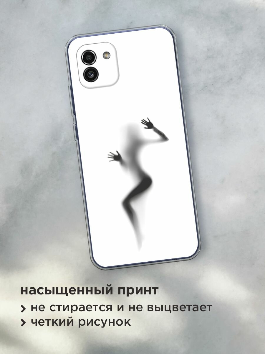 Чехол на Samsung Galaxy A03 / Самсунг Галакси А03 с принтом "Девушка в душе" — фото 1