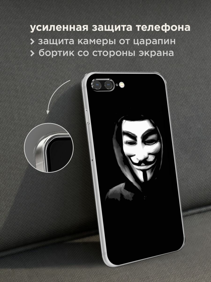 Чехол на Apple iPhone 7 Plus / Айфон 7 Плюс с принтом "Анонимус" — фото 1