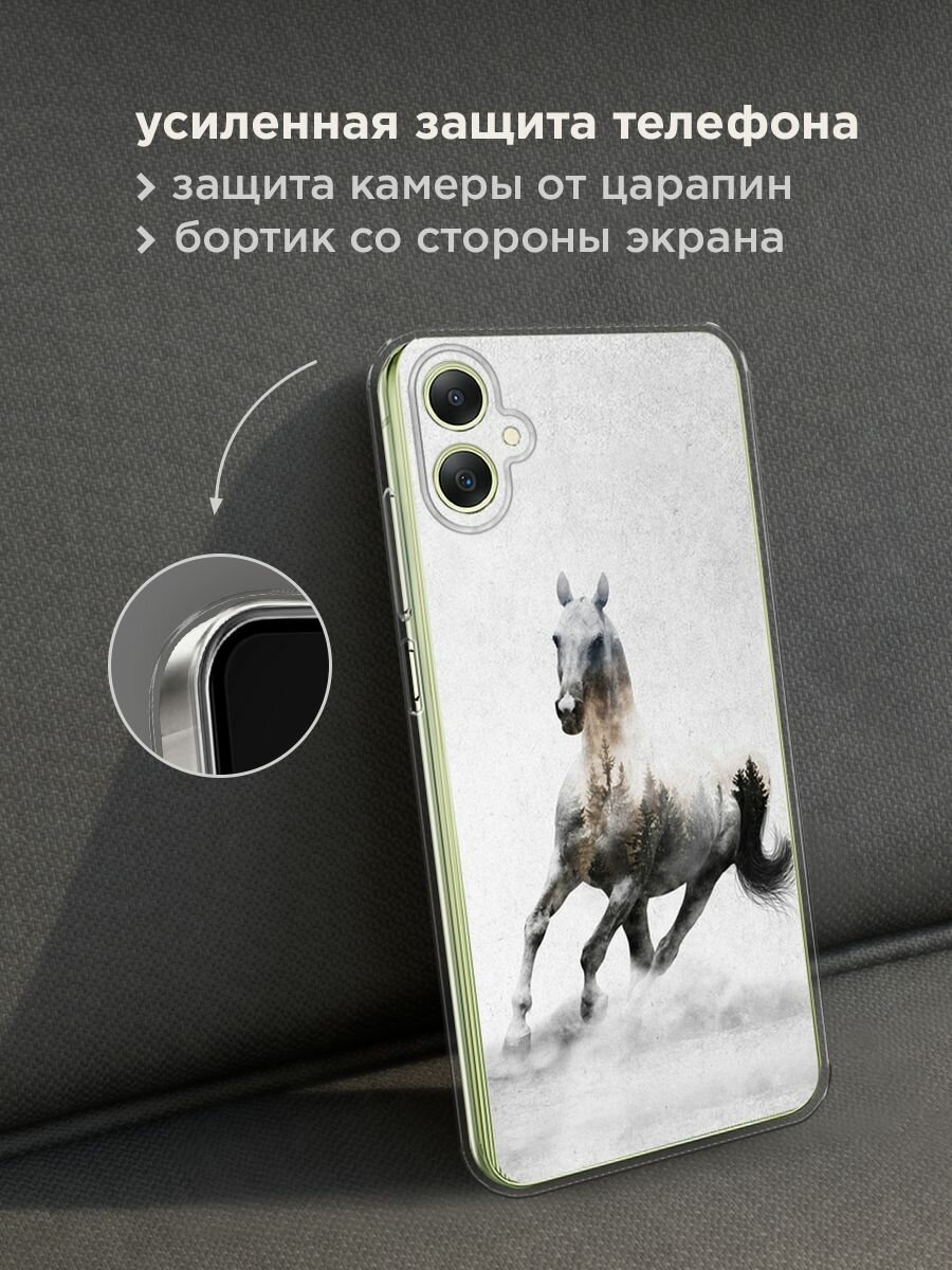 Чехол на Samsung Galaxy A06 / Самсунг Галакси А06 с принтом "Лошадь лес" — фото 1
