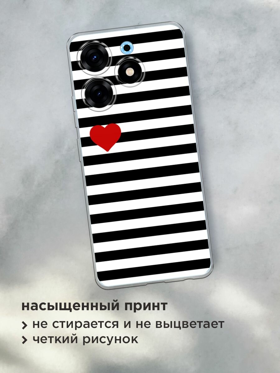 Чехол на Tecno Spark 10 Pro / Текно Спарк 10 Про с принтом "Красное сердце" — фото 1