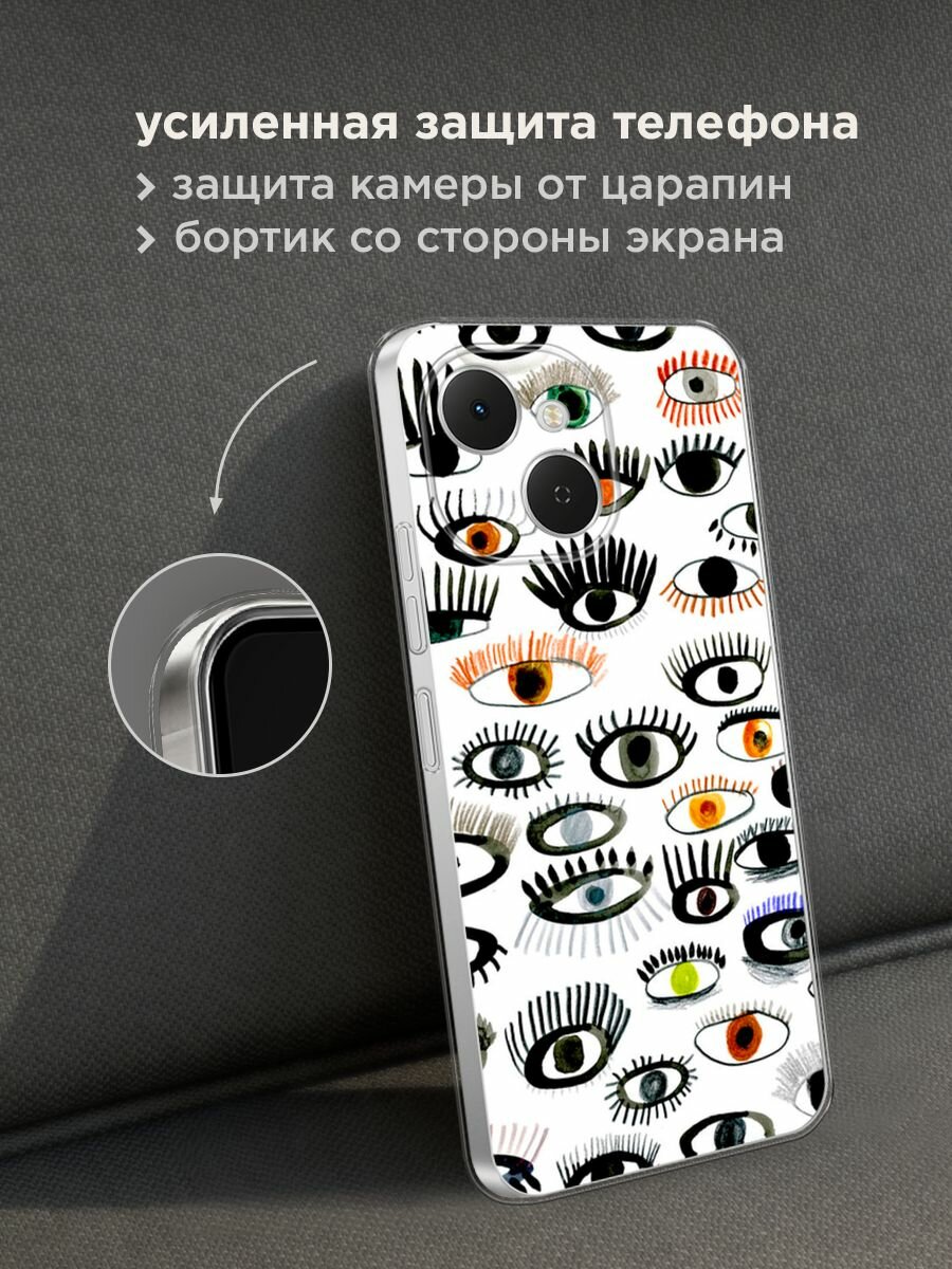 Чехол на Tecno Spark 40C / Текно Спарк 40C с принтом "Глаза акварель" — фото 1