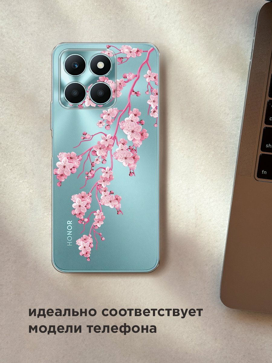 Чехол на Honor X6A / Хонор X6A с принтом "Ветка сакуры 2" — фото 1