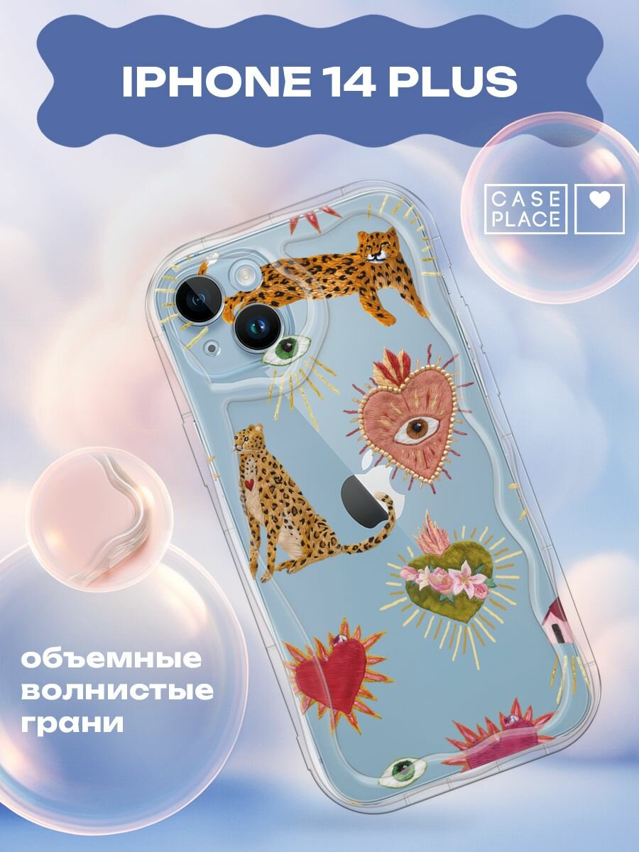 Чехол на Apple iPhone 14 Plus / Айфон 14 Плюс с принтом "Сюрреализм паттерн"
