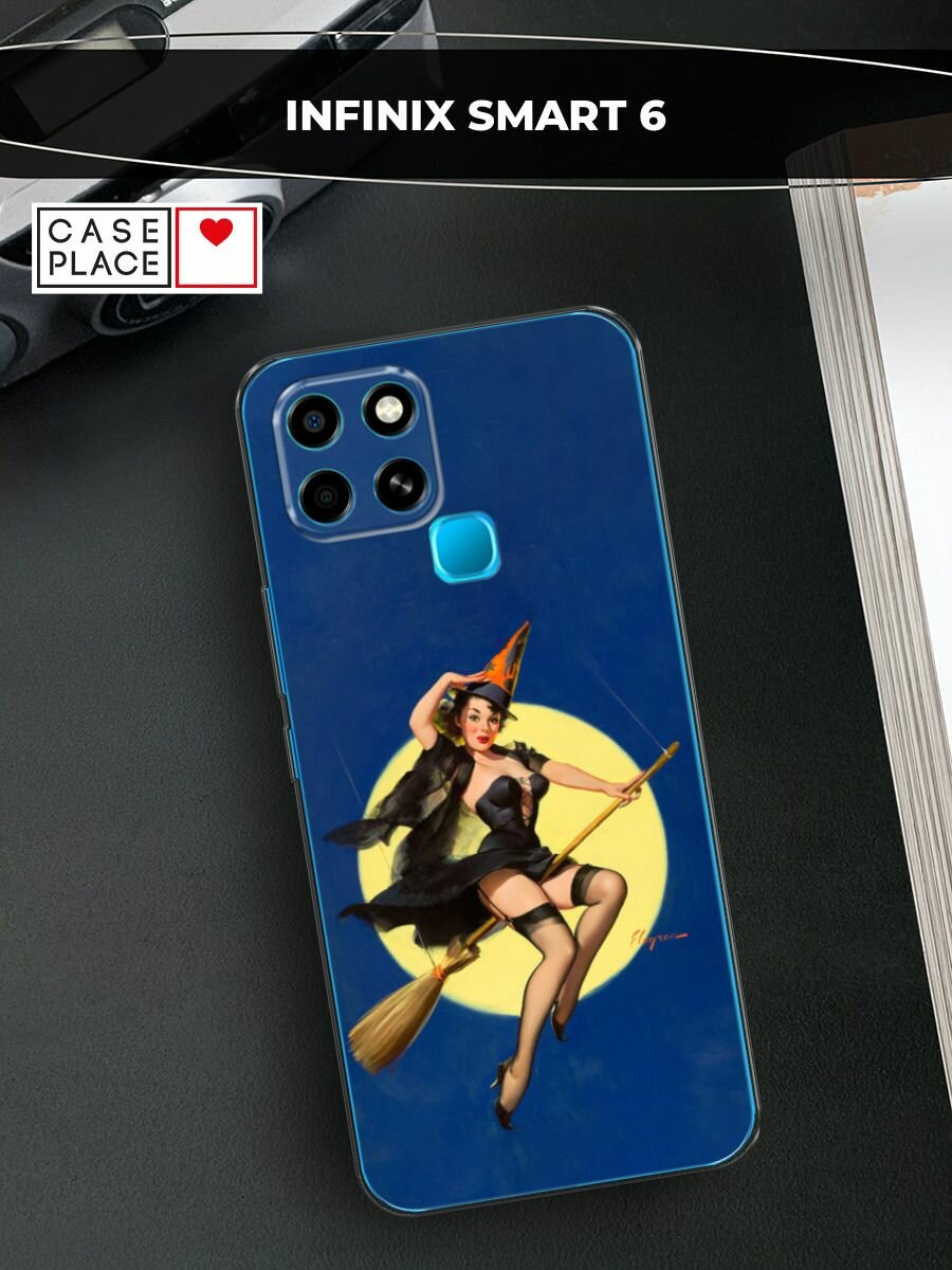 Чехол на Infinix Smart 6 / Инфиникс Смарт 6 с принтом "Pin-Up Witch"