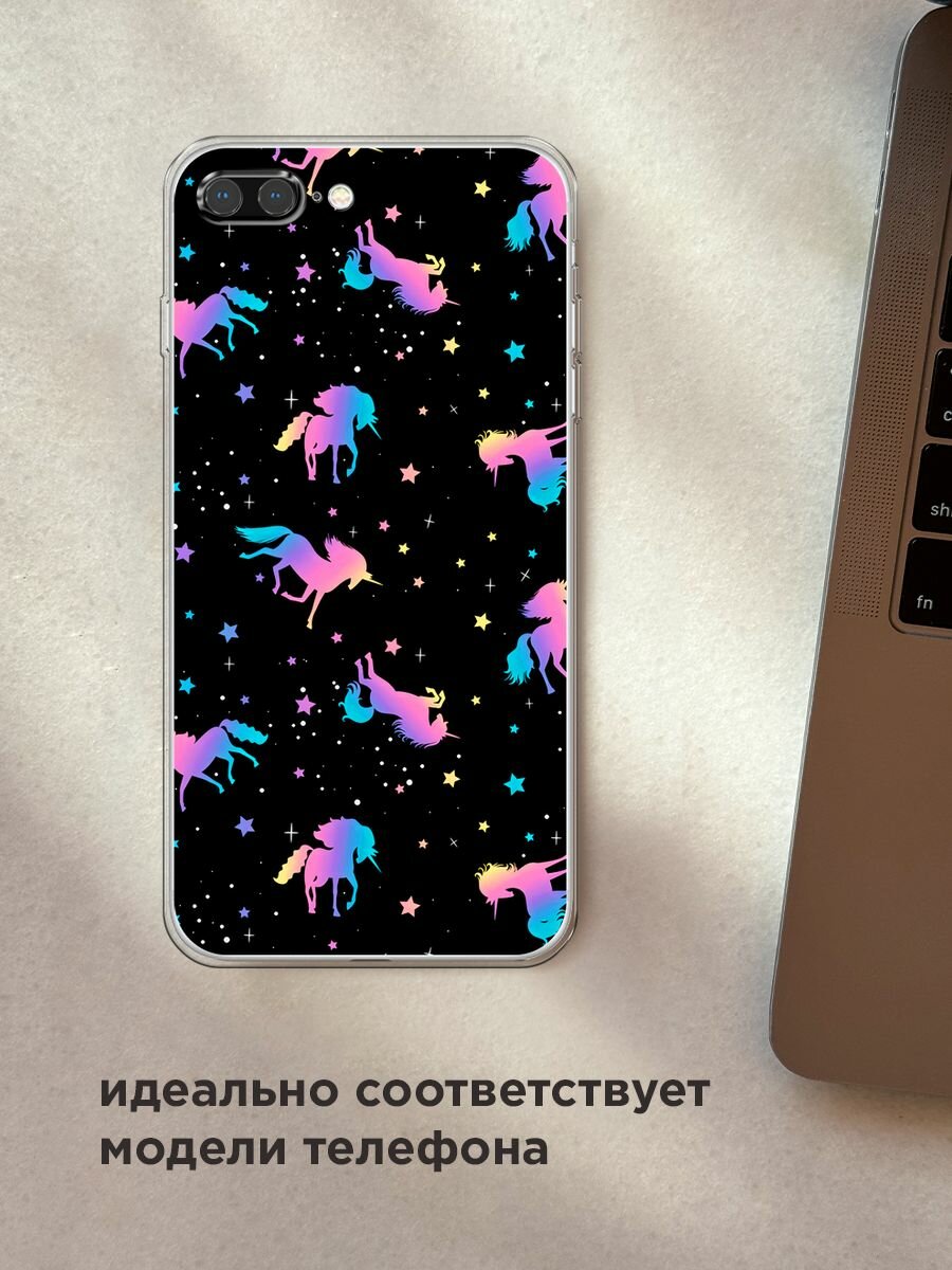 Чехол на Apple iPhone 7 Plus / Айфон 7 Плюс с принтом "Единороги градиент" — фото 1