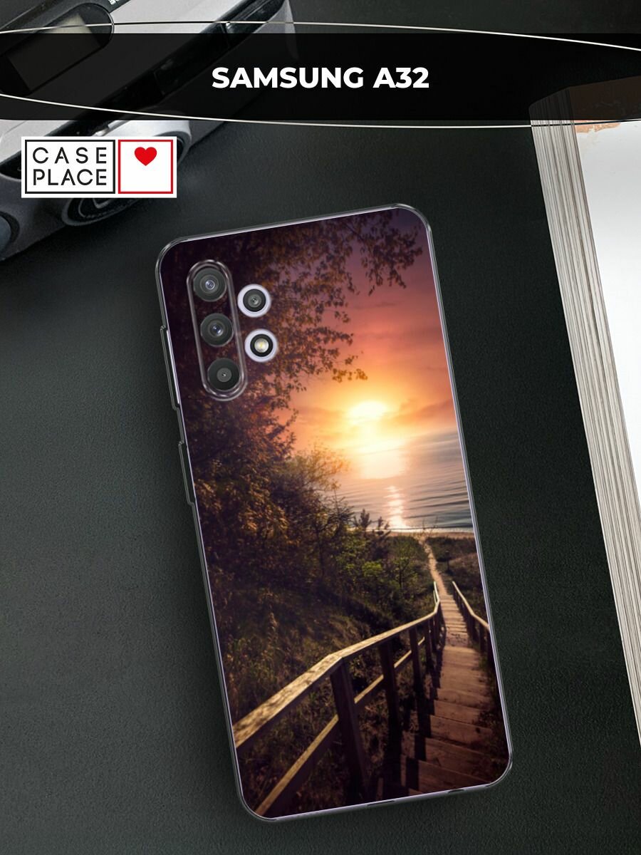 Чехол на Samsung Galaxy A32 / Самсунг Галакси А32 с принтом "Мост у воды"