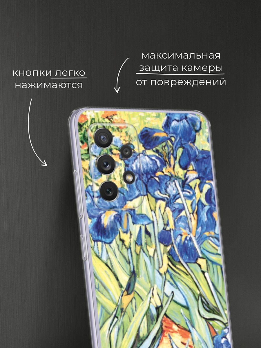 Чехол на Samsung Galaxy A73 / Самсунг Галакси А73 с принтом "Ирисы Ван Гог" — фото 1