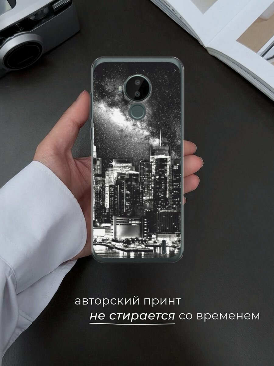 Силиконовый чехол на Nokia C30 / Нокия C30 с принтом "Ночной Нью-Йорк" — фото 1