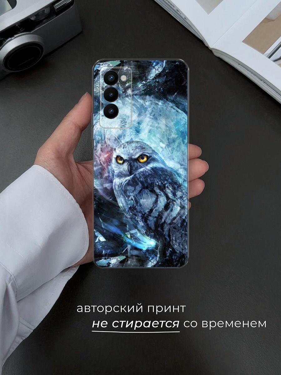 Чехол на Tecno Camon 18P / Техно Камон 18Р с принтом "Сова арт 8" — фото 1
