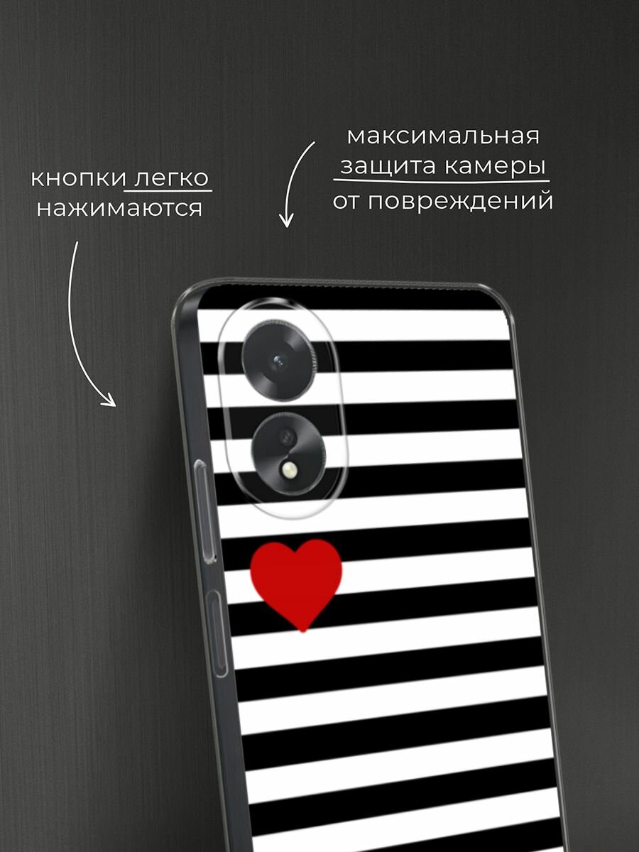 Чехол на Oppo A38/A18 / Оппо A38/A18 с принтом "Красное сердце" — фото 1