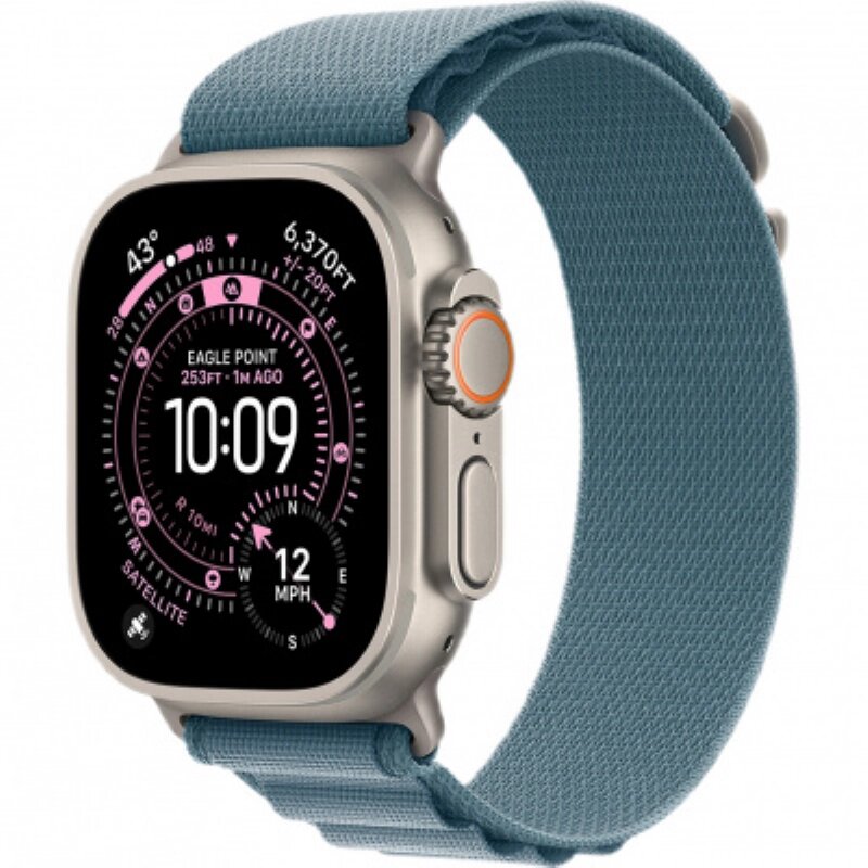 Смарт-часы Apple Watch Ultra 3, Natural Titanium Light Blue Alpine Loop, M