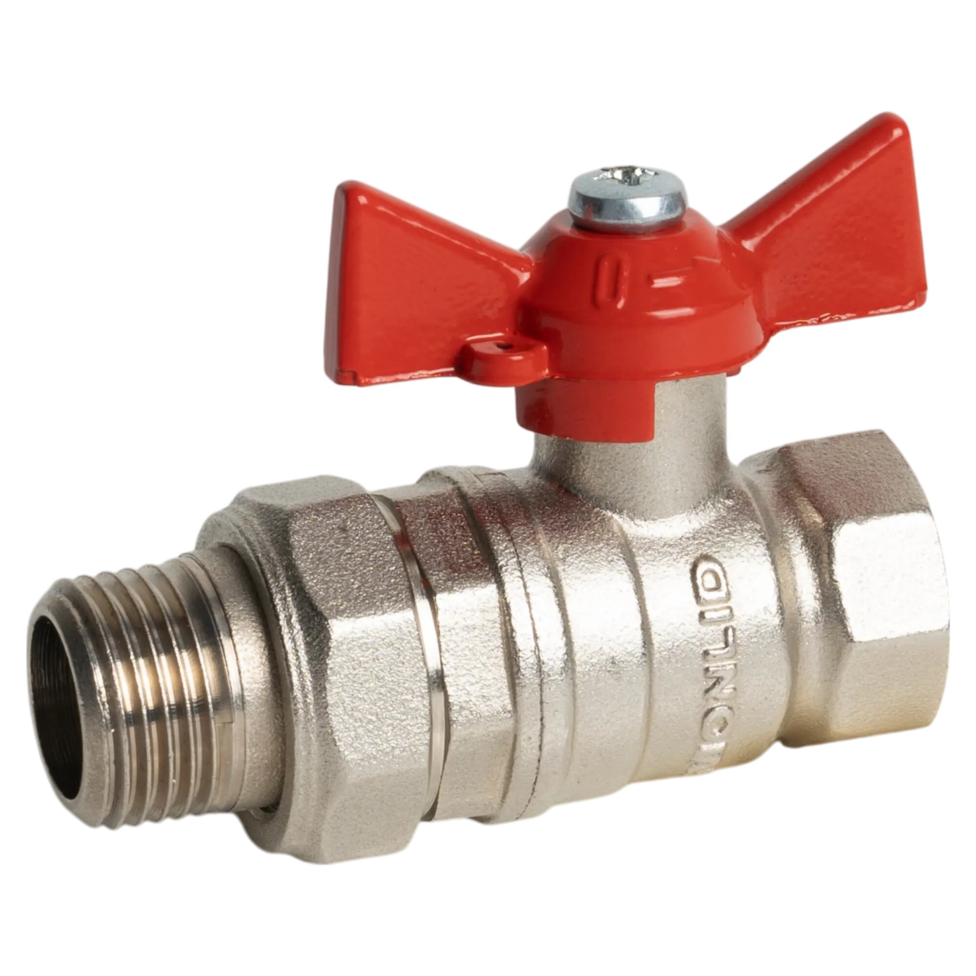 MONLID кран шаровой с американкой прямой DN13 PN40 1/2" латунь ручка бабочка НР/ВР